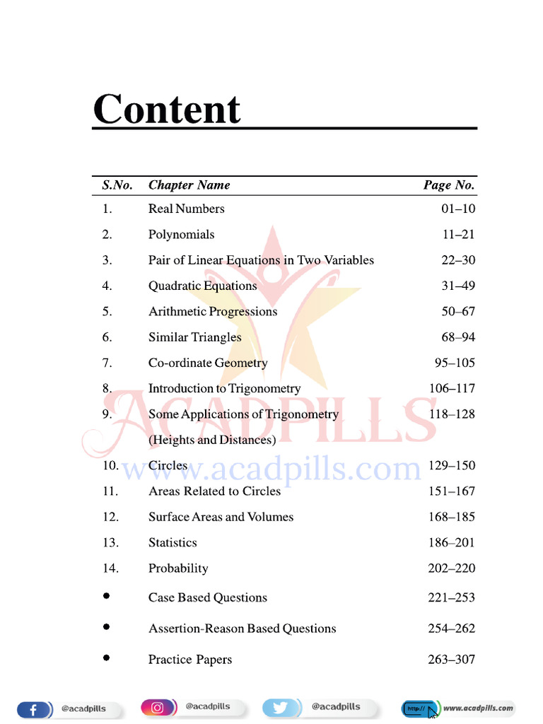 Class10 Mathematics 2026 | PDF | Mathematics | Algebra