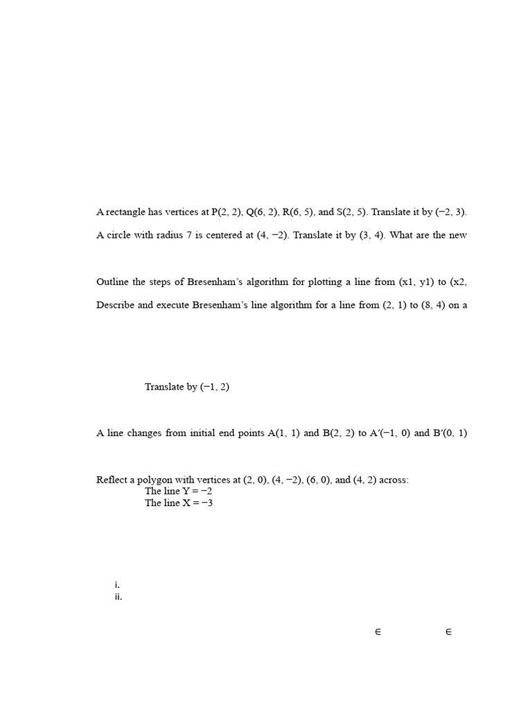 CG Mte Practice Set Ques | PDF | 2 D Computer Graphics | Graphics