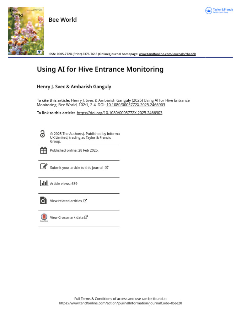 Using AI For Hive Entrance Monitoring | PDF | Honey Bee | Beekeeping