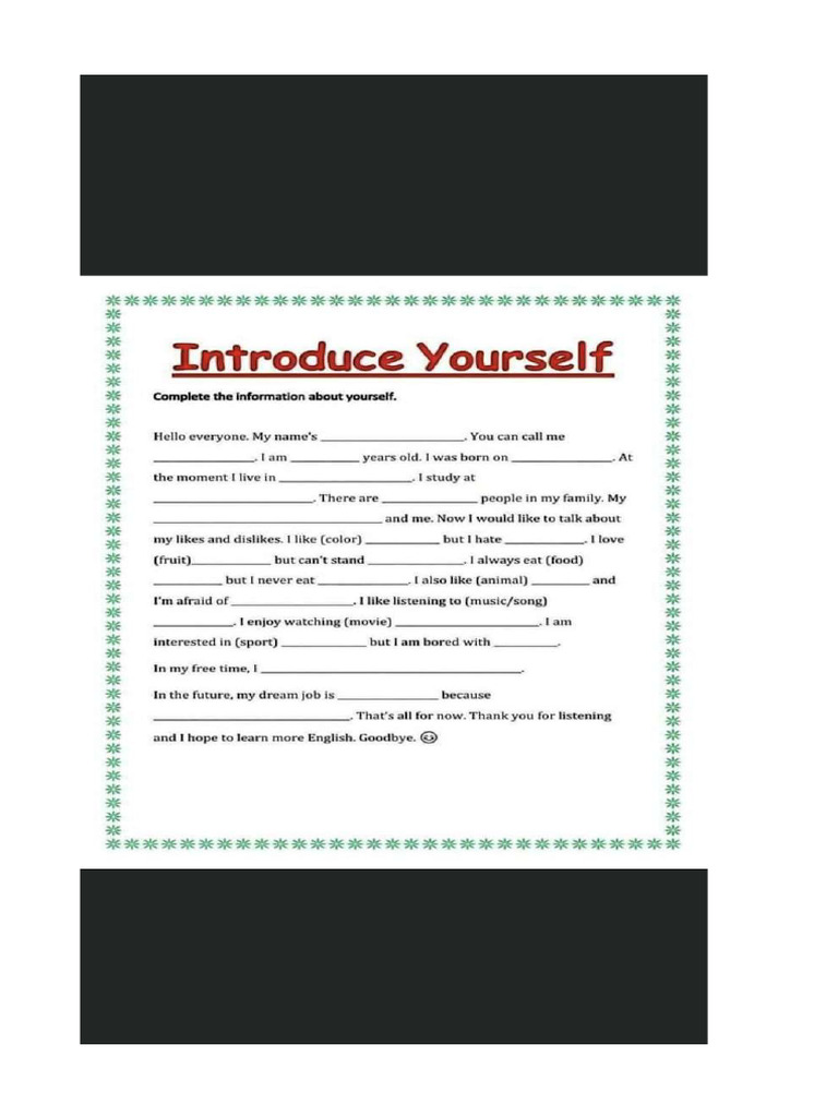 Introduce Yourself | PDF