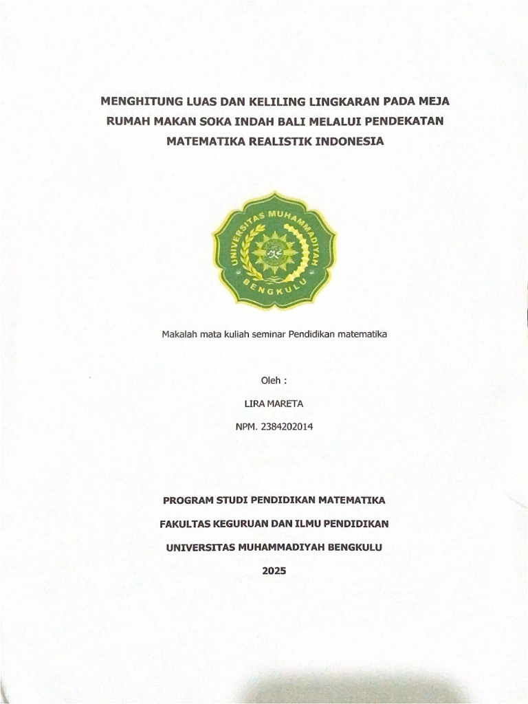 Menghitung Luas Dan Keliling Lingkaran Pada Meja | PDF