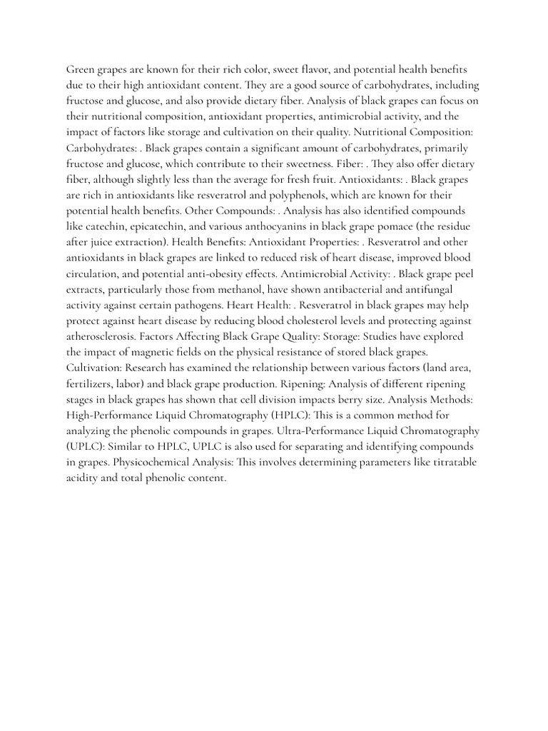 About Green Grapes | PDF