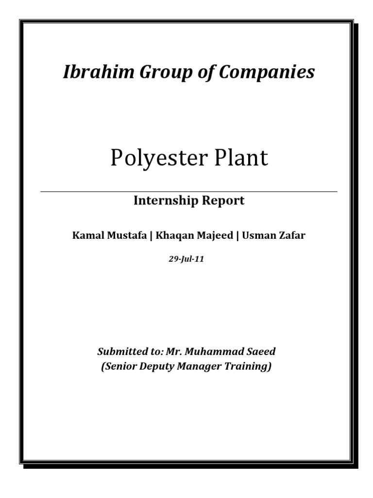 Ibrahim Fibers Limited Report | PDF | Polyester | Heat Exchanger