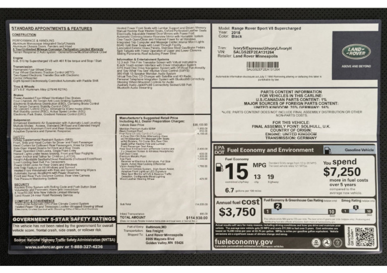 Range Rover Document | PDF