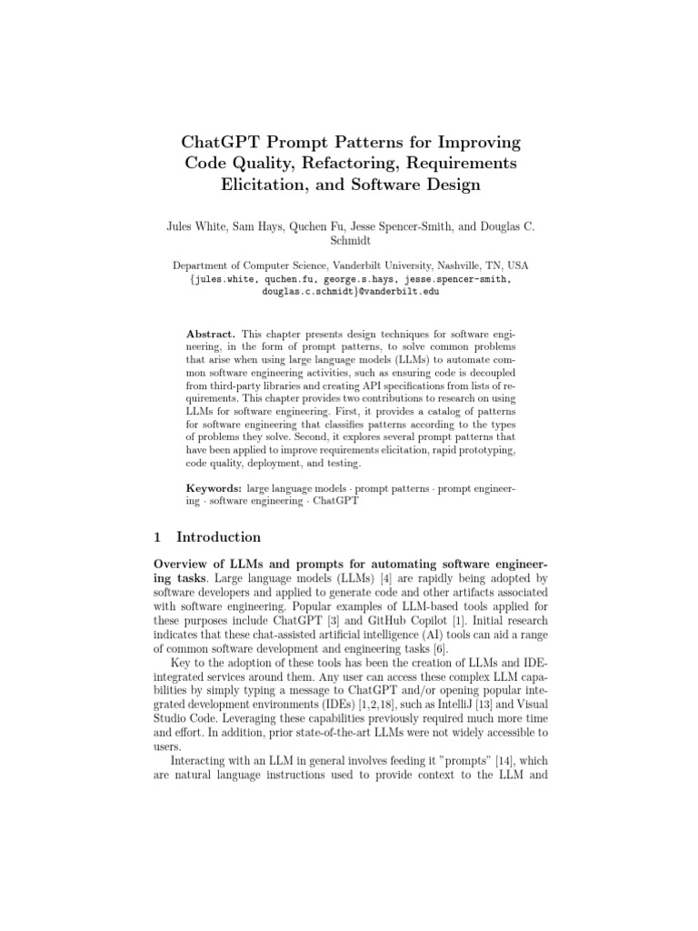 Prompt Patterns Book Chapter | PDF | Command Line Interface | Simulation