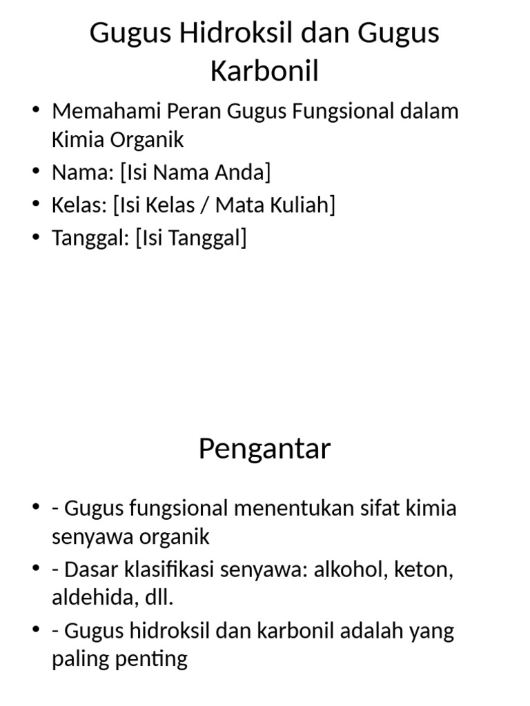 Gugus Hidroksil Dan Karbonil | PDF