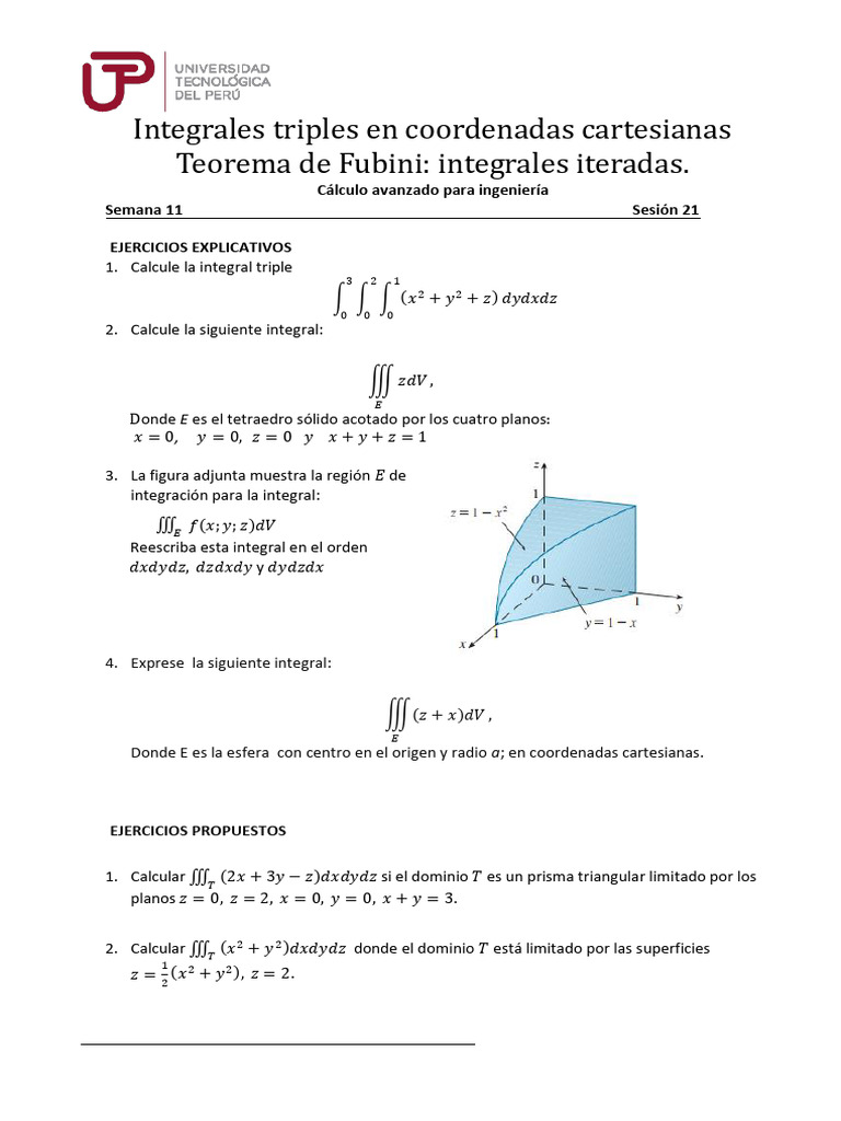 S11 - S1-Ejercicios (Integrales Triples en Coordenadas Cartesianas ...