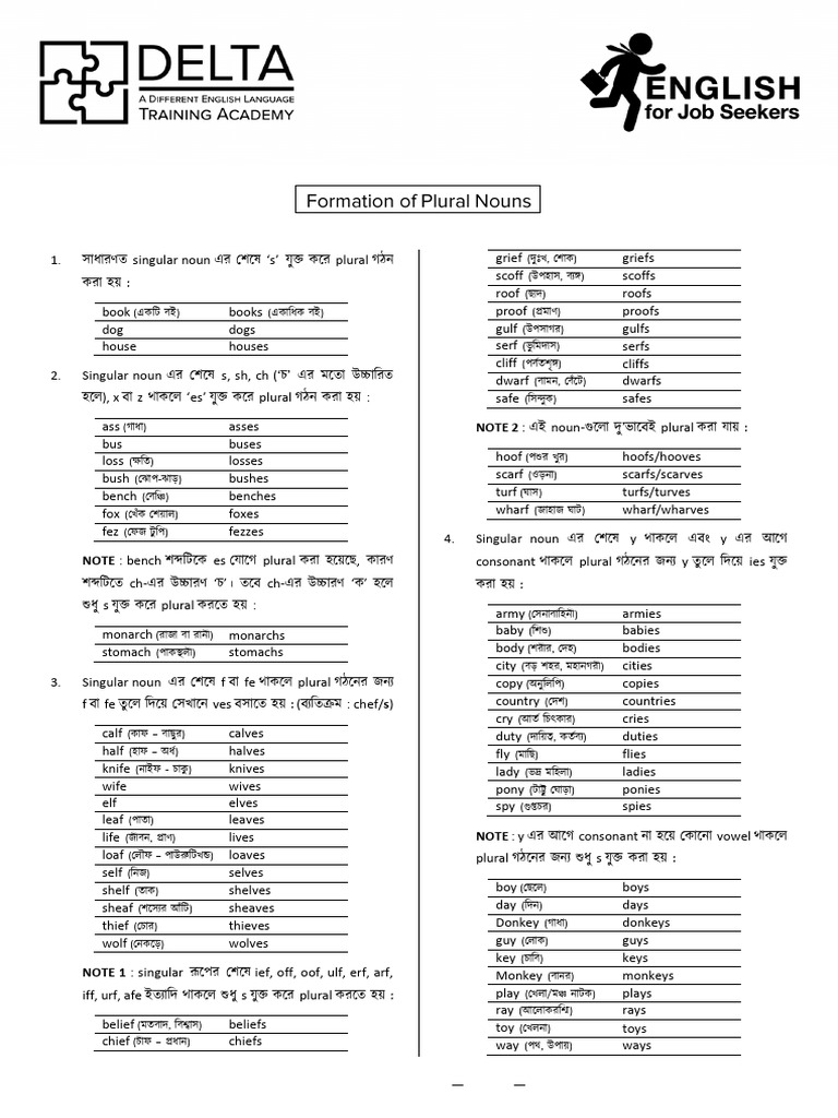 Noun Plural 001 | PDF