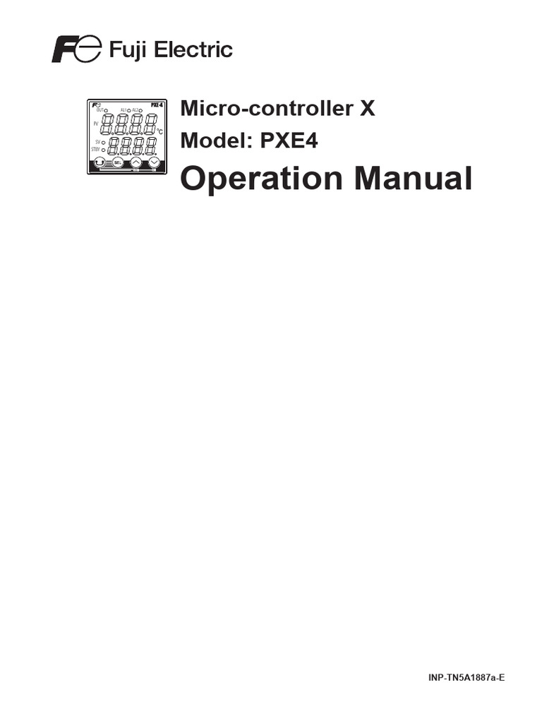 Instruction Manual Product Temperature Control Micro Controller Operation PXE TN5A1887a en | PDF ...