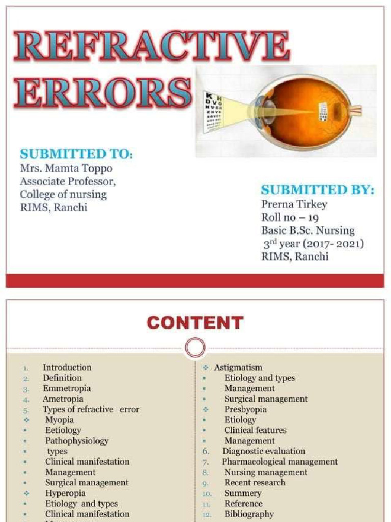 Refractive Error PPR | PDF