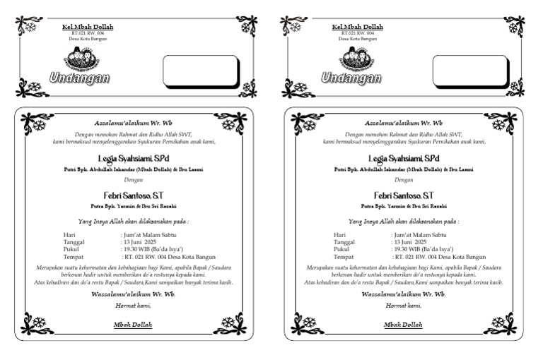 Undangan Kenduri Nikah | PDF