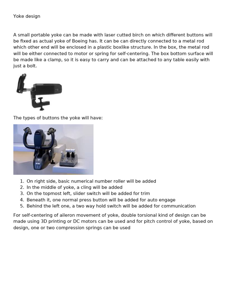 Flight Simulator Design Idea | PDF | Switch