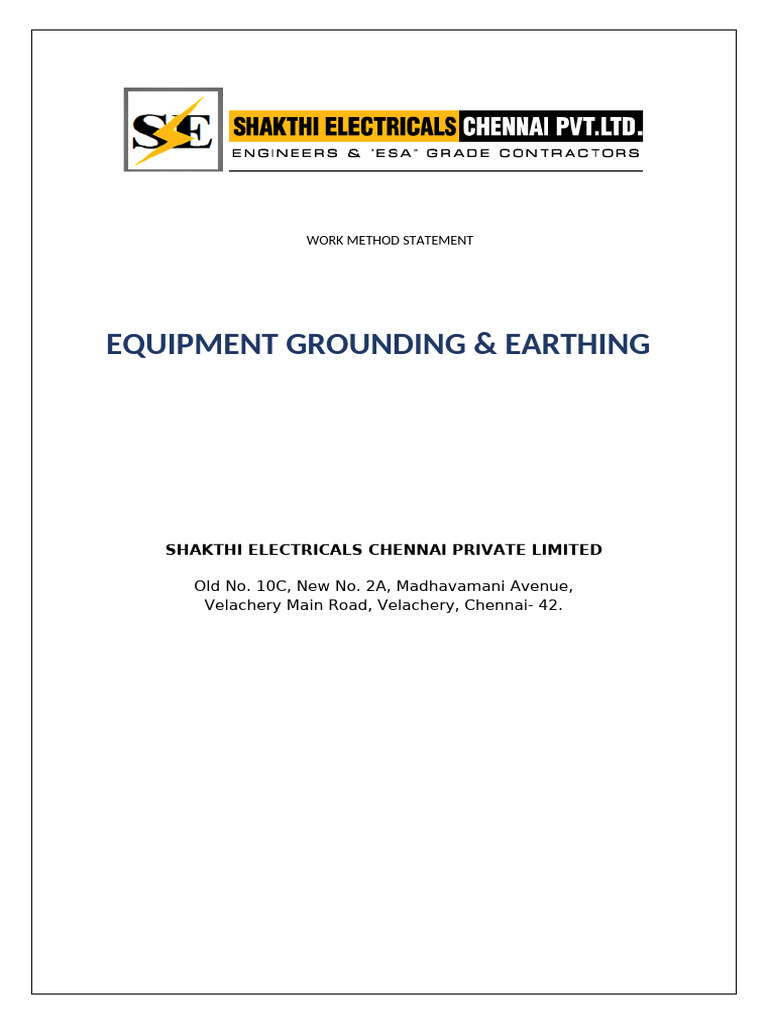 SE-WMS-12 Equipment Grounding and Earthing | PDF | Specification (Technical Standard) | Copper