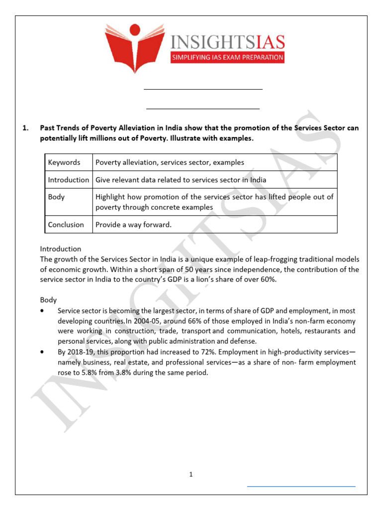 Poverty Alleviation via India's Services Sector | PDF | Government ...