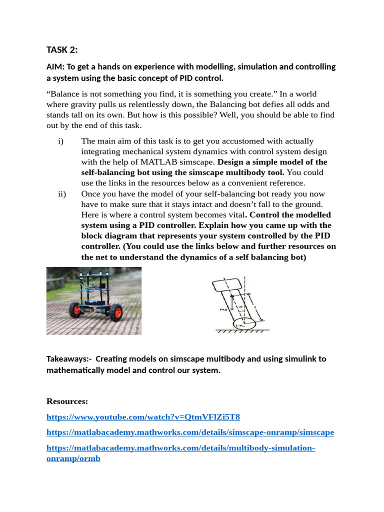 Mechanics + Control Systems Task | PDF