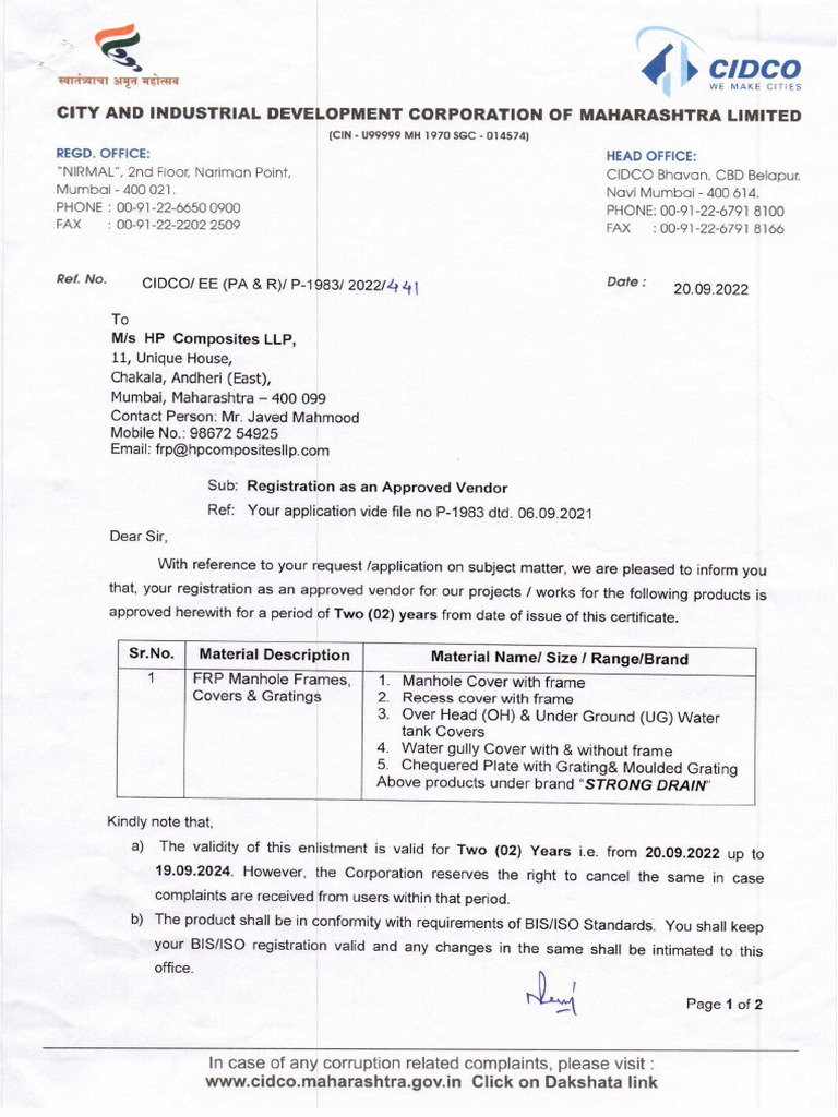 CIDCO Approval | PDF