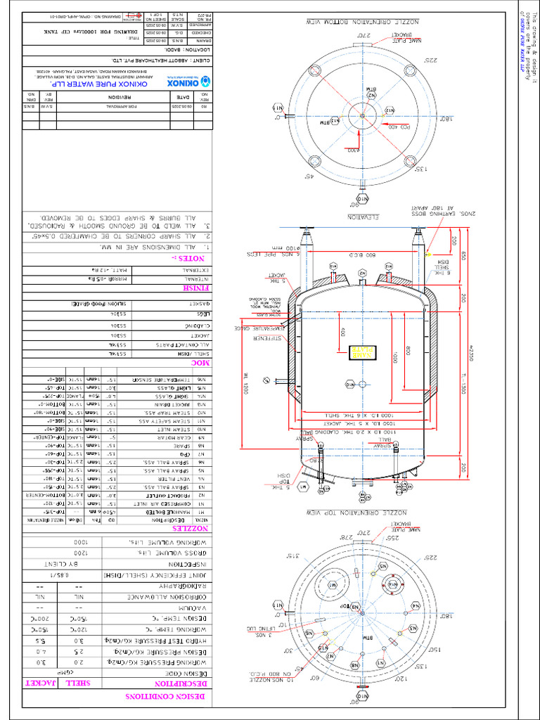 Tank Drawing For CIP | PDF