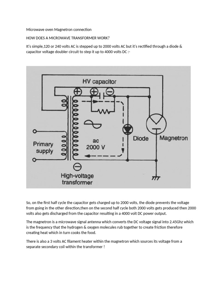 Microwave Oven Magnetron Connection | PDF