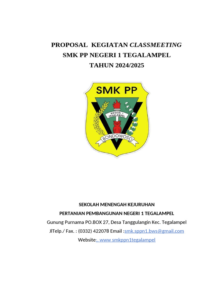 Proposal Classmeet Osis 2025 | PDF