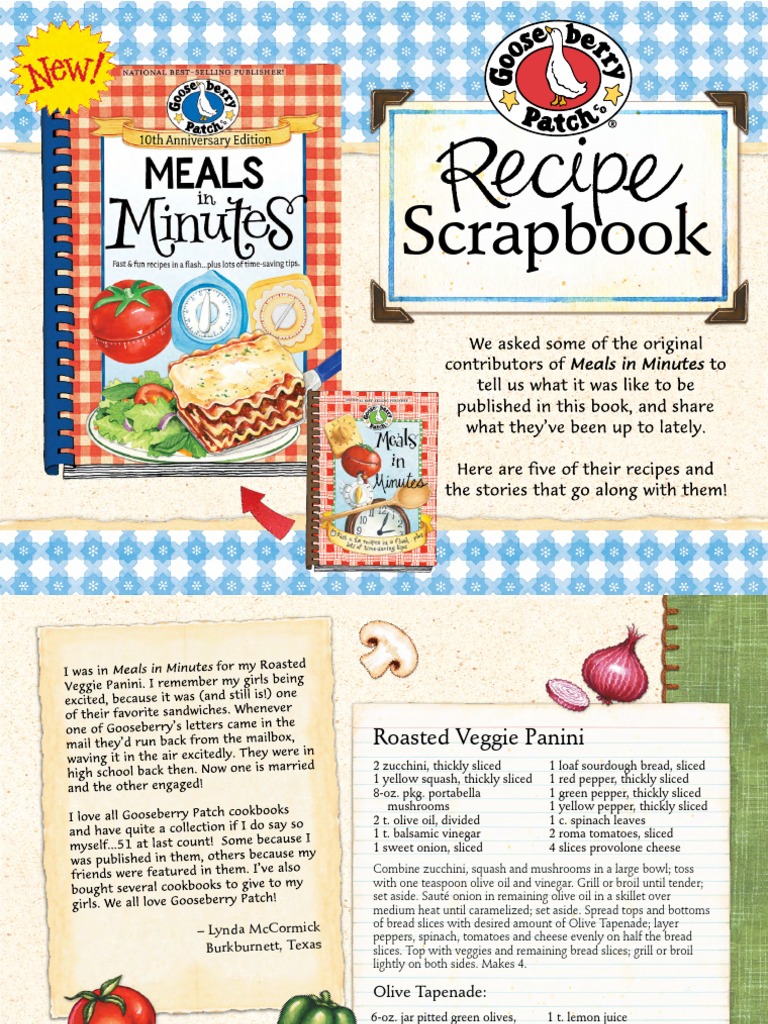 Recipe Scrapbook, Meals in Minutes 10th Anniversary Edition | PDF ...