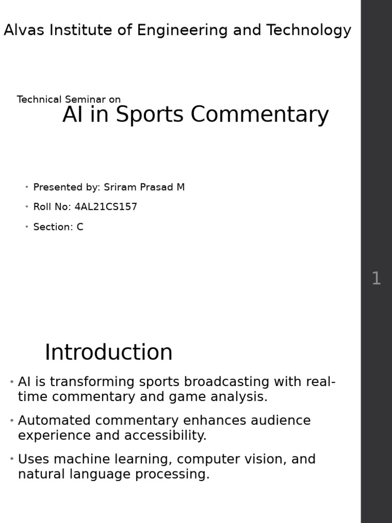 AI Sports Commentary Seminar | PDF | Artificial Intelligence ...