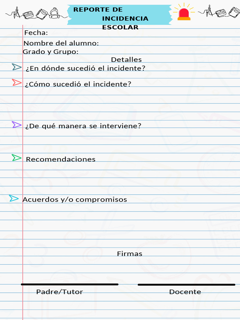 Reporte de Incidencia Escolar | PDF