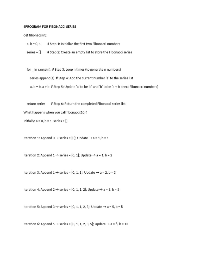 Program For Fibonacci Series | PDF | Fahrenheit | Computer Programming