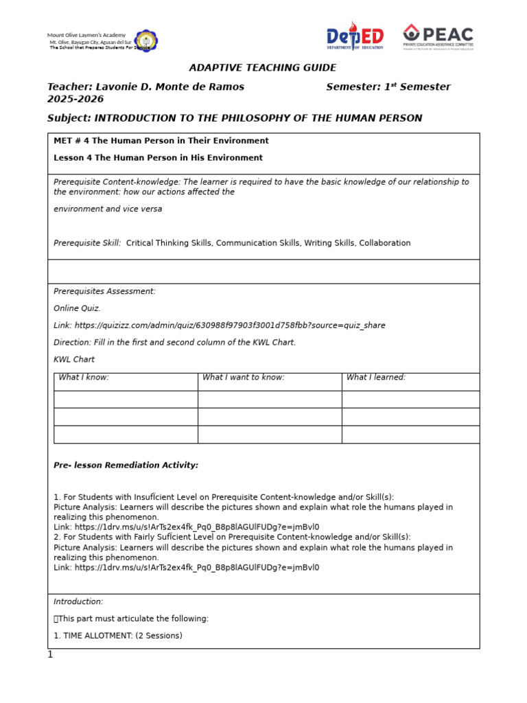 ATG MET 4 Introduction To The Philosophy - Copy 4 | PDF | Learning | Behavior Modification