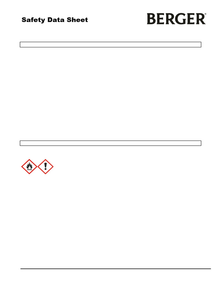 Berger Premium Semi Gloss Enamel SDS | PDF | Dangerous Goods | Toxicity