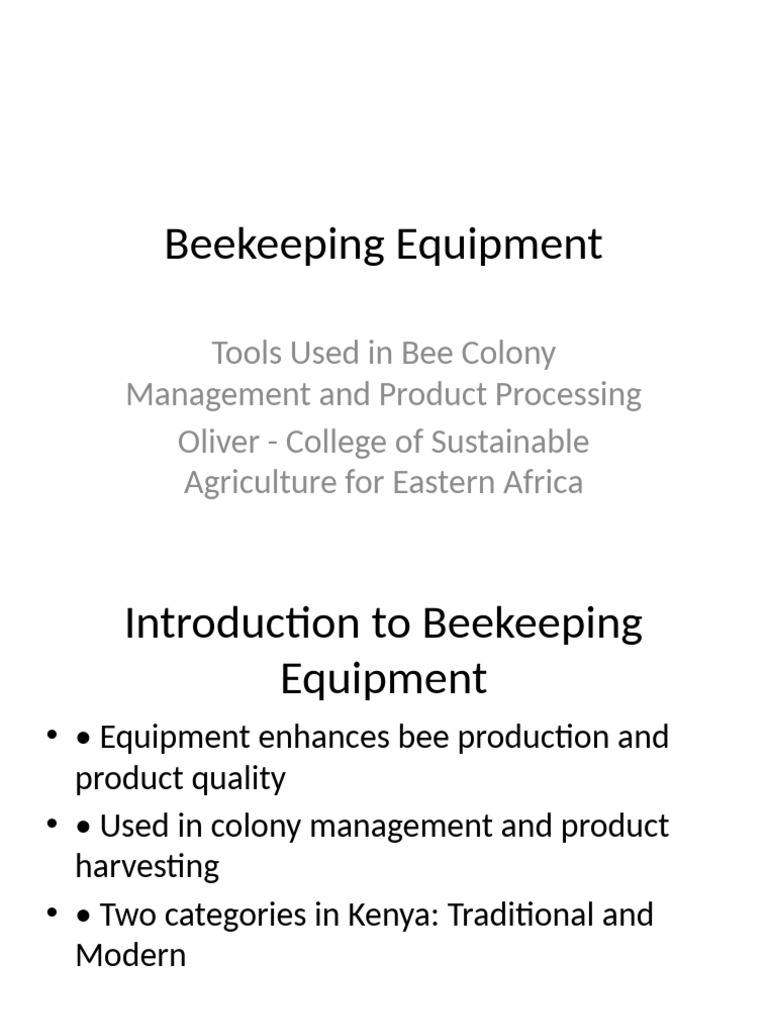 Beekeeping Equipment Presentation | PDF
