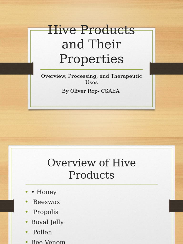 Hive Products and Their Properties | PDF