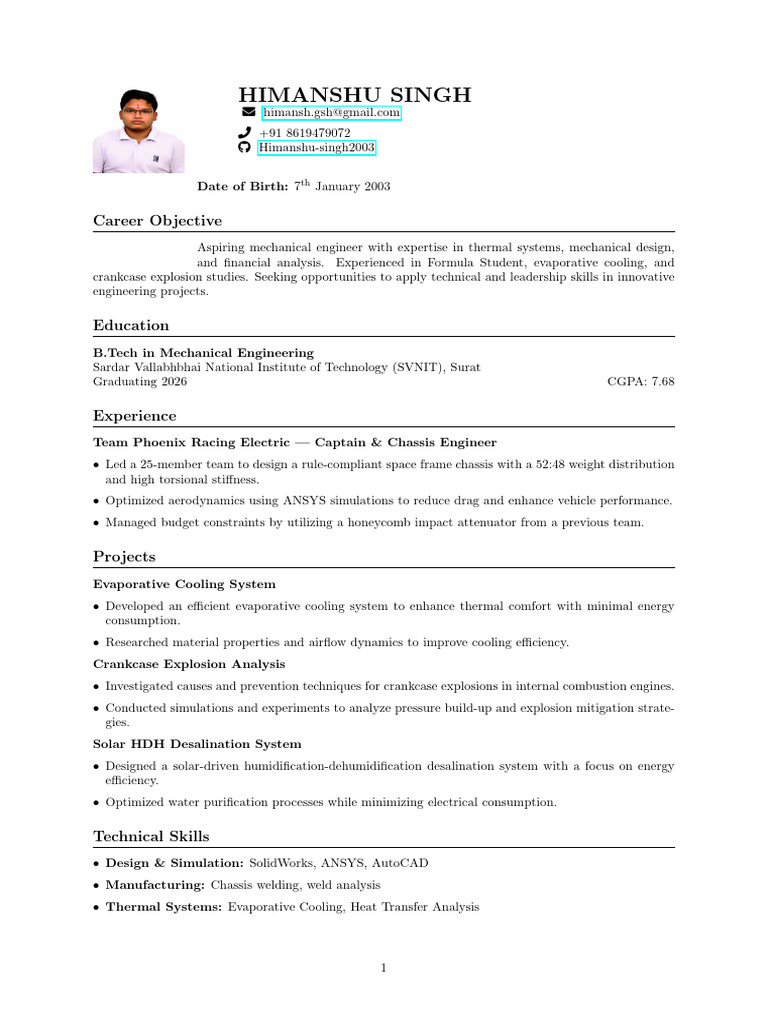Himanshu Singh Resume | PDF
