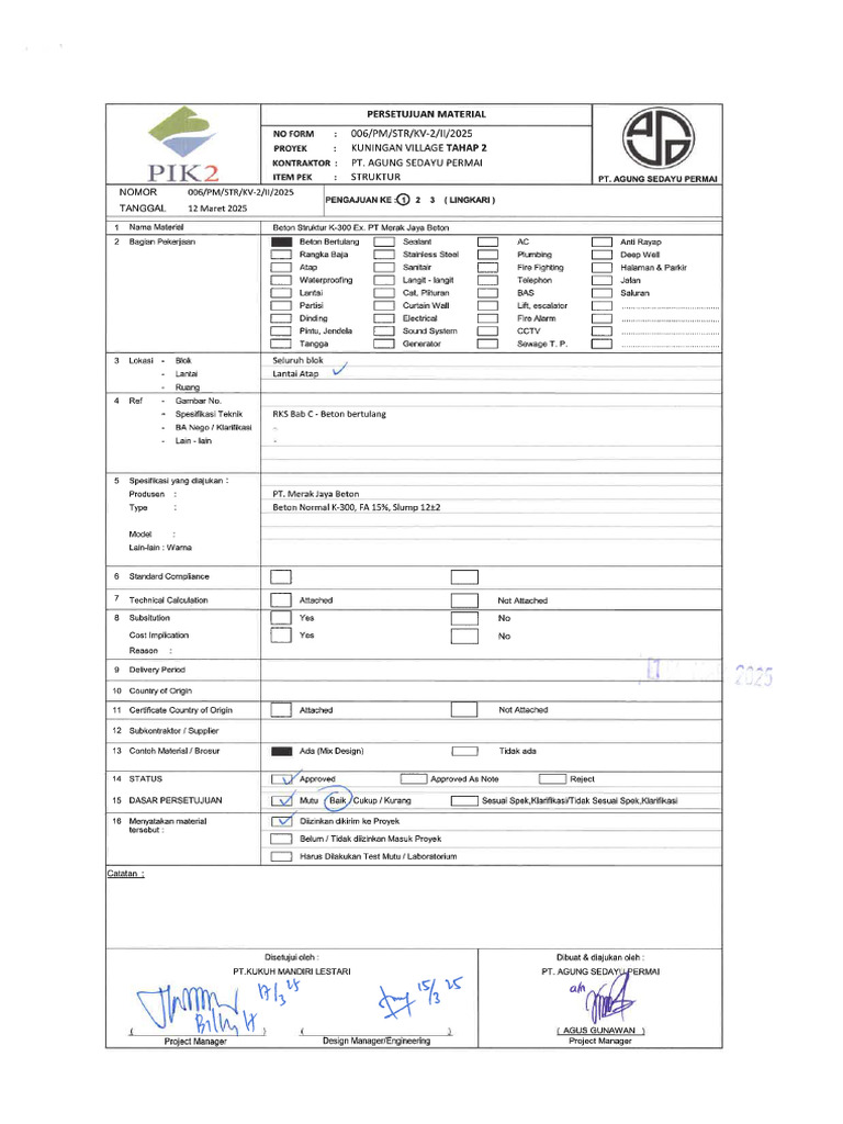 006-Am-ASP-rkv2 Beton Struktur K-300 Ex Pt. Merak Jaya Beton | PDF