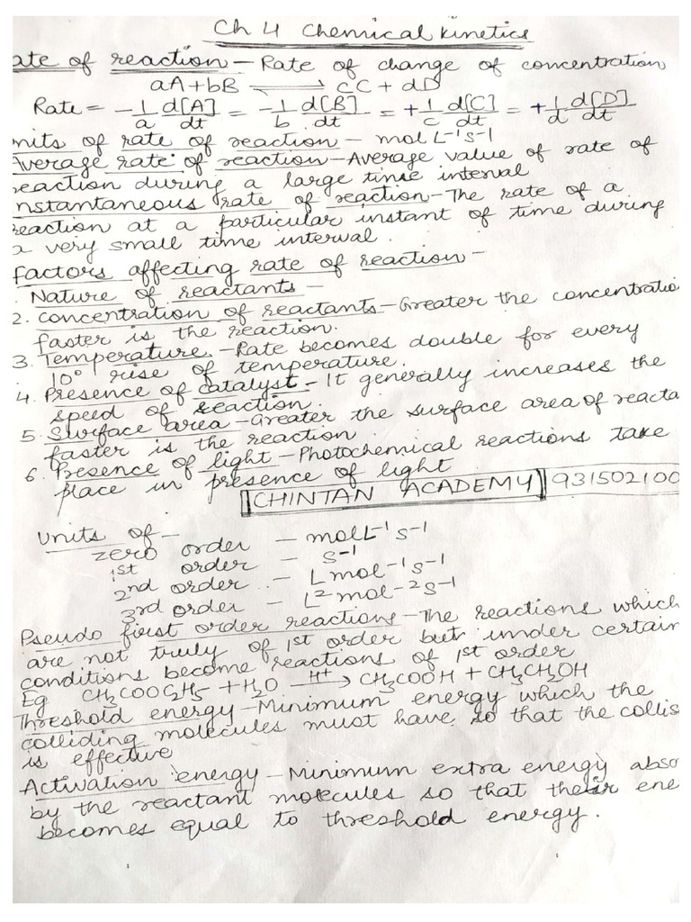 CH 4 Notes Class 12 Chemistry | PDF