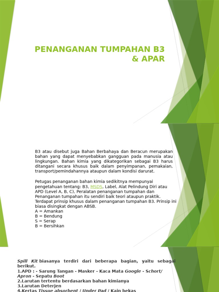 Penanganan Tumpahan b3 & Apar | PDF