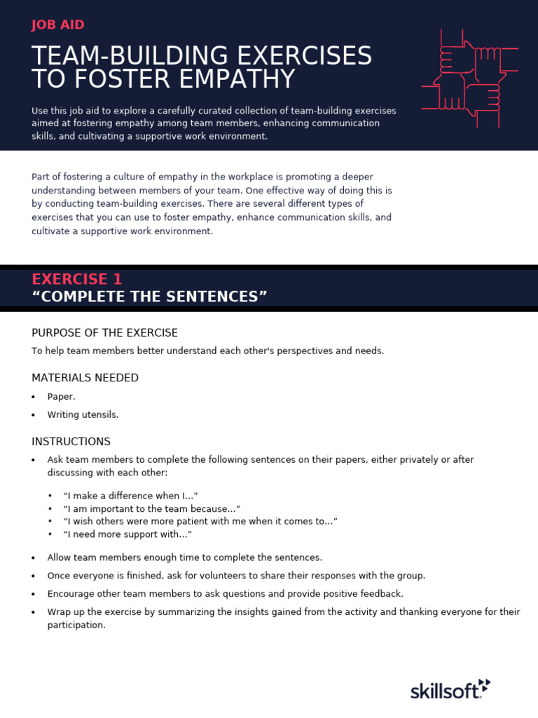 Skillsoft+Job+Aid+Team-building+Exercises+to+Foster+Empathy+ (SLDP ...