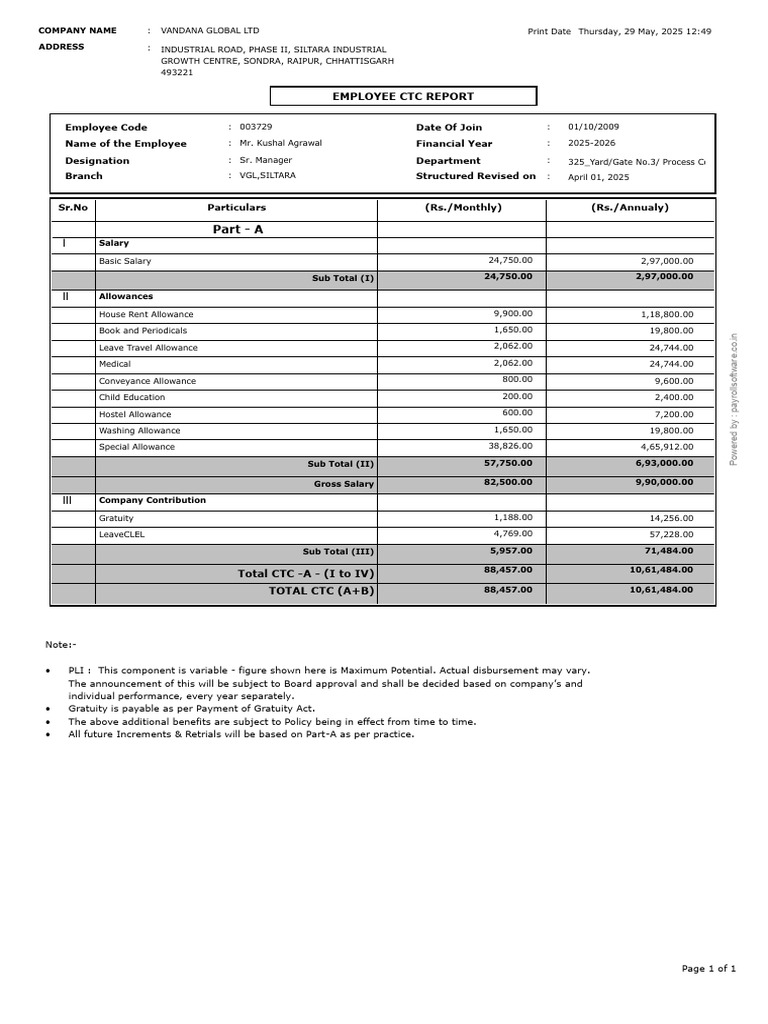 RPT Emp CTC MST Report | PDF | Economies