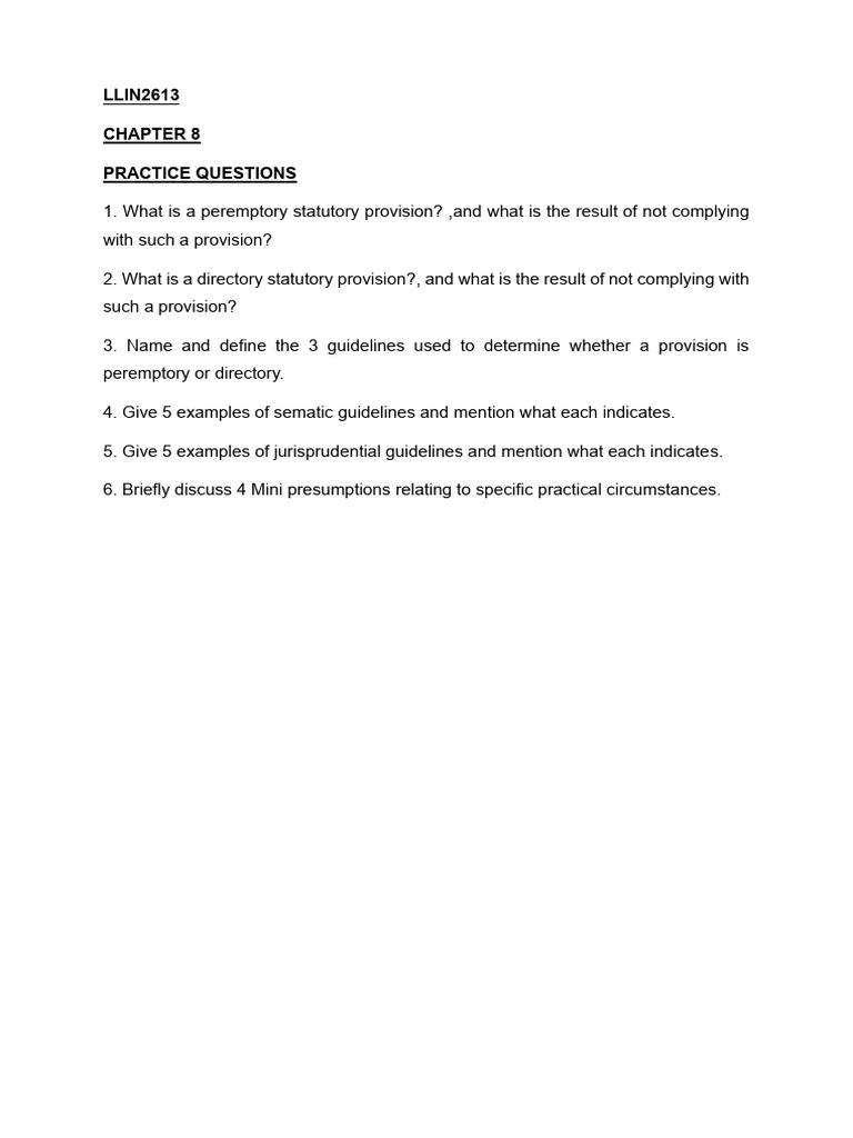 LLIN2613 Chapter 8 Practice Questions | PDF