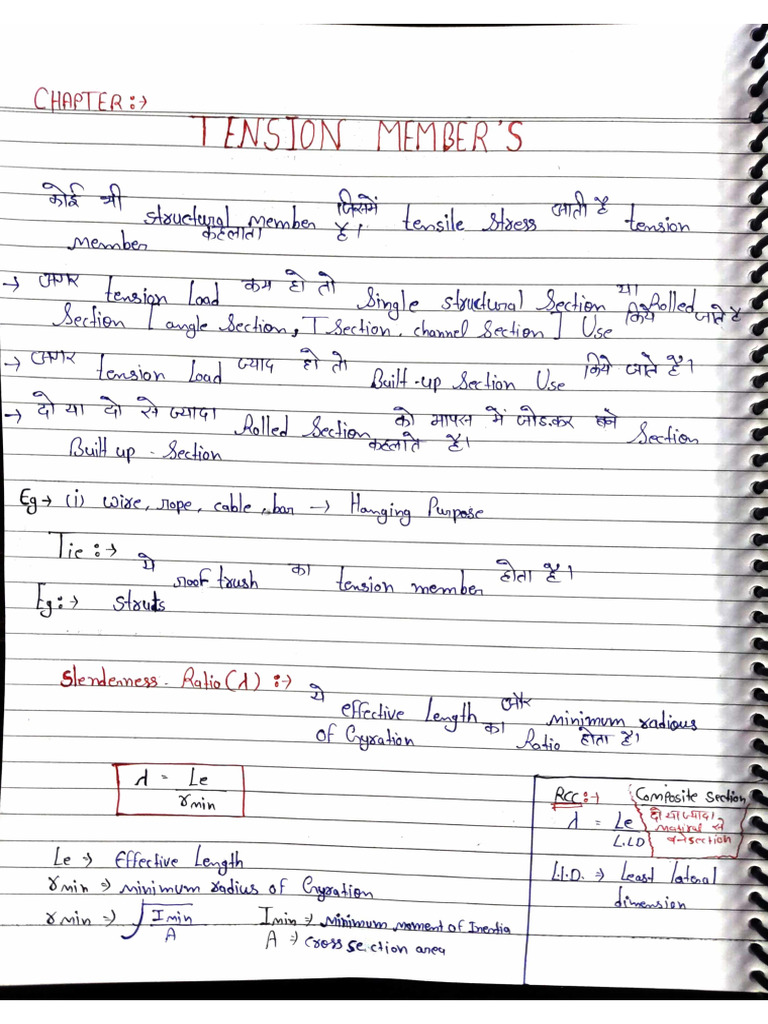 Tension-Compresion Member, Plastic Anylasis, Beam Steel Notes | PDF