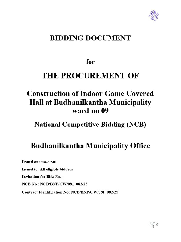 Bid Document | PDF | Joint Venture | Prices