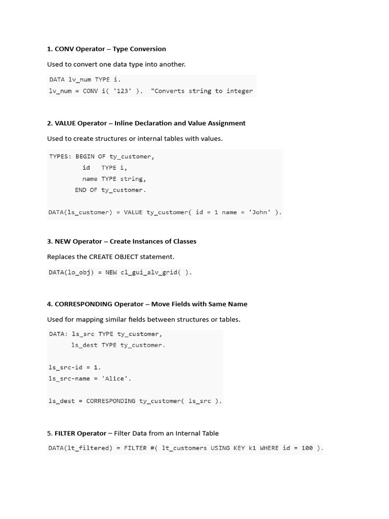 Clean_and_Efficient_ABAP_7_5_Syntaxes | PDF
