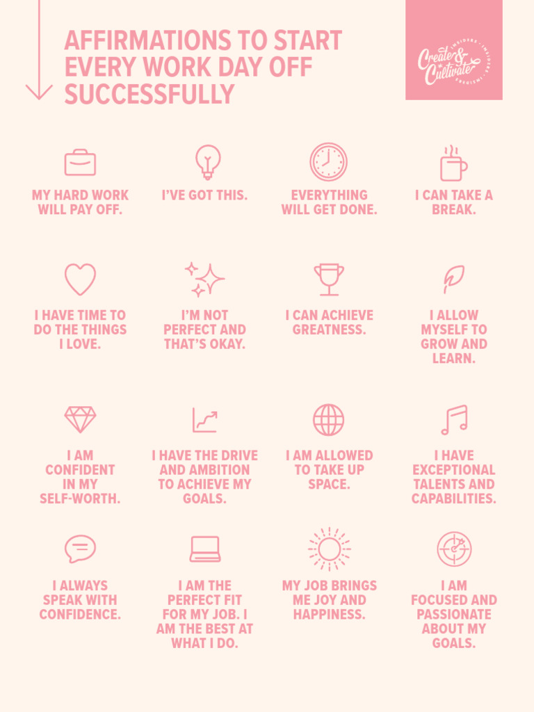 Daily Affirmations for Work Success | PDF