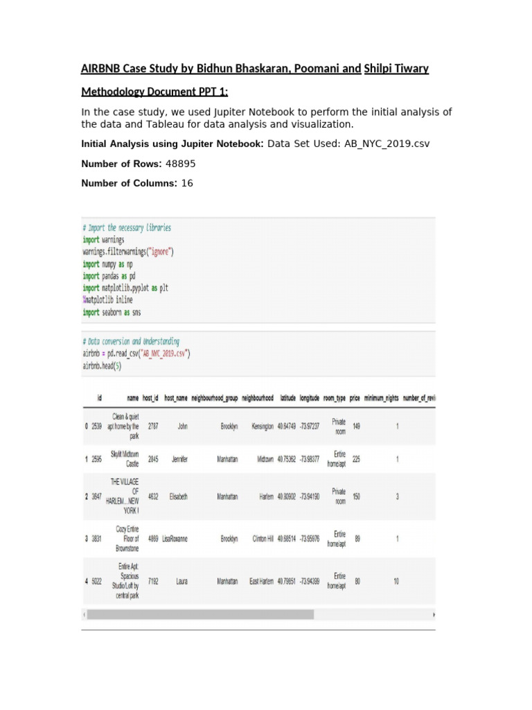 Airbnb Data Analysis Methodology Guide | PDF | Data Analysis | Data