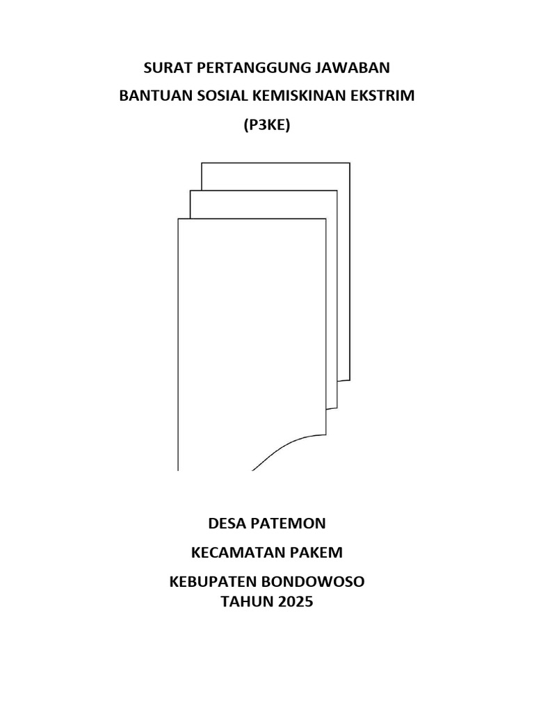 SPJ Bantuan Sosial Kemiskinan Ekstrim P3ke - Patemon - Pakem | PDF