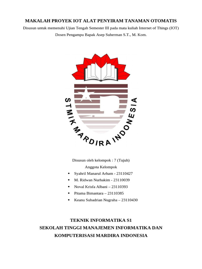 Makalah Proyek Iot Uts - SMT - 3 | PDF
