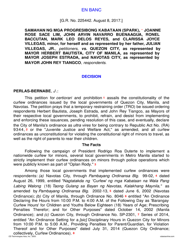 Samahan Ng Mga Progresibong Kabataan v. Quezon City | PDF | Overbreadth ...