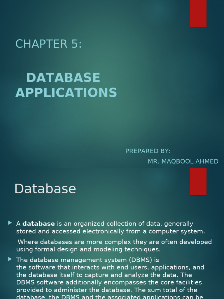 Chapter 5 (Database App) | PDF | Databases | Computer Architecture