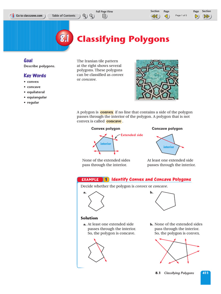 8.1 Classifying Polygons | PDF | Polygon | Euclidean Geometry