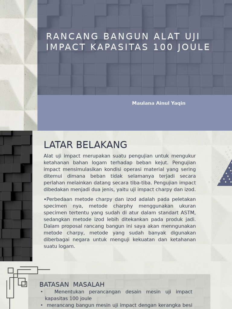 Ppt Sempro Maulana Ainul Alat Uji Impact | PDF