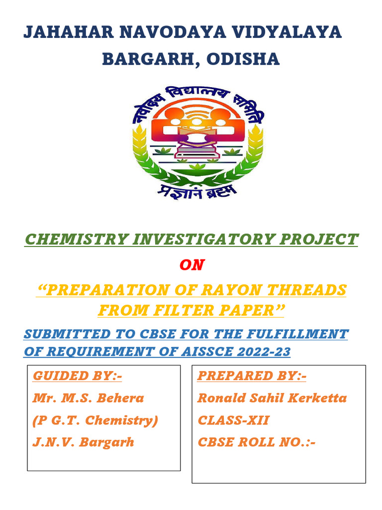 Chemistry Investigatory Project | PDF